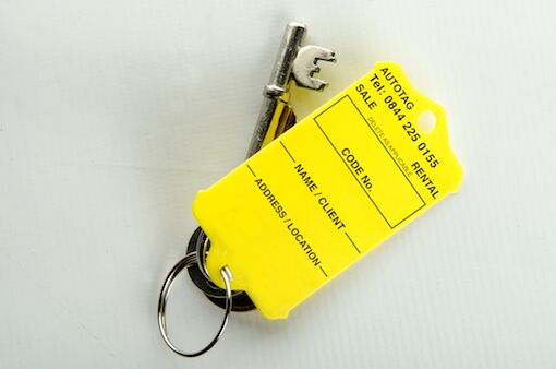Estate agent key tags for property services, letting & rental agencies