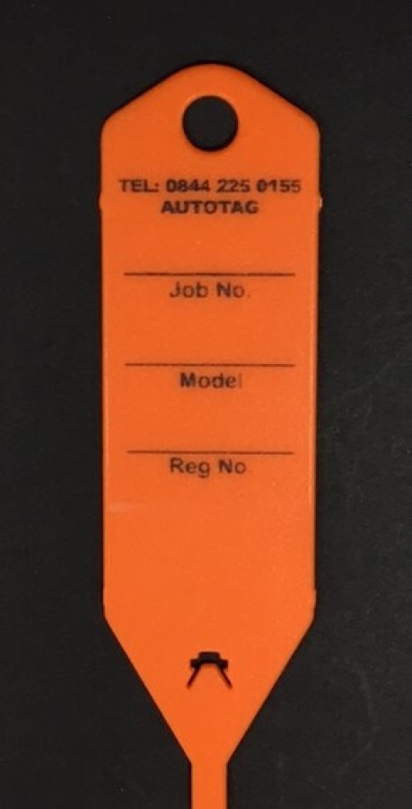 Printed workshop key tags for car showrooms, dealers & auto garages