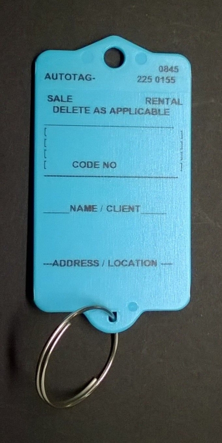 Estate agent key tags for property services, letting & rental agencies